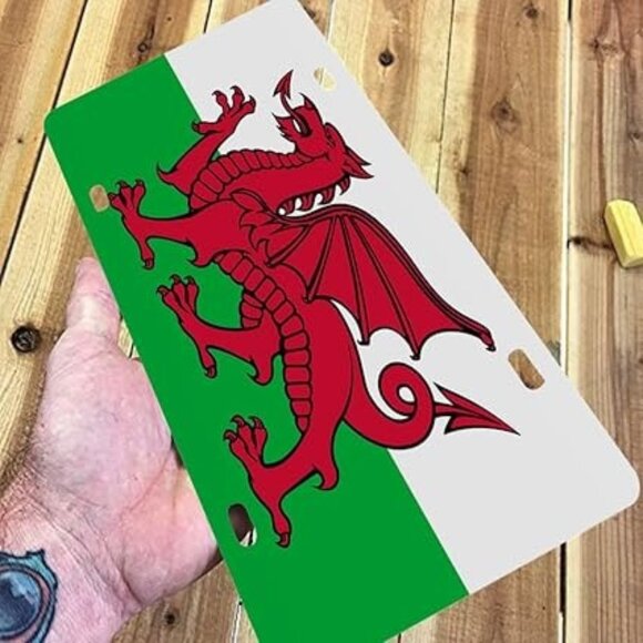 Accents | License Plate Wales Welsh Flag Dragon National Flag White ...